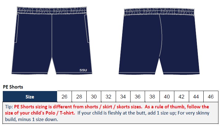 Sizing Guide | Shanghai School Uniform