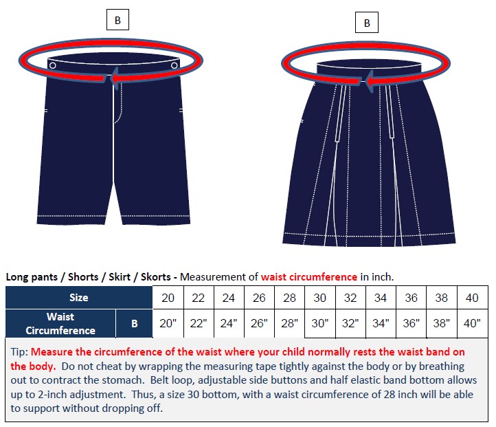 Sizing Guide | Shanghai School Uniform